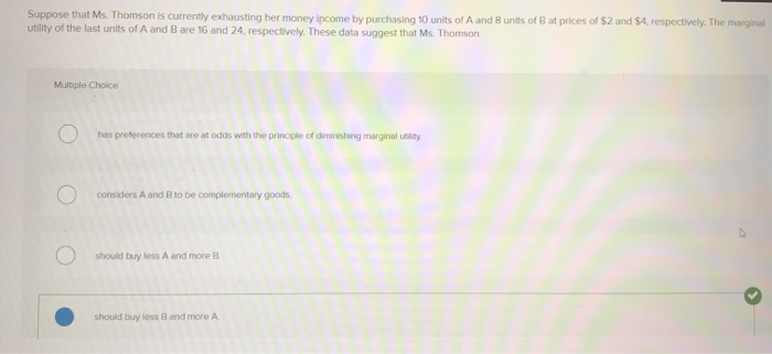 Solved Suppose that Ms. Thomson is currently exhausting her | Chegg.com