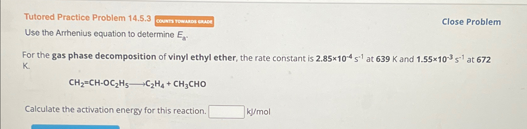 Solved Tutored Practice Problem 14.5.3Close ProblemUse the | Chegg.com