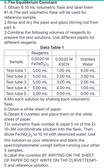 Solved Initial concentration of [Fe3+) of test sample 1. | Chegg.com