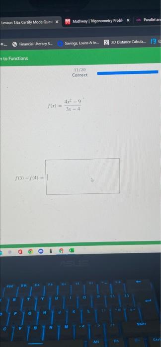 Solved Lesson 1.6a Certify Mode Ques X Mathway Trigonometry | Chegg.com