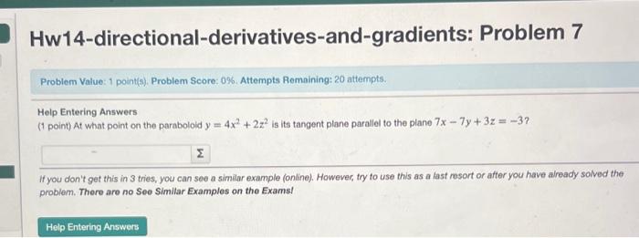 Solved Hw14-directional-derivatives-and-gradients: Problem 7 | Chegg.com