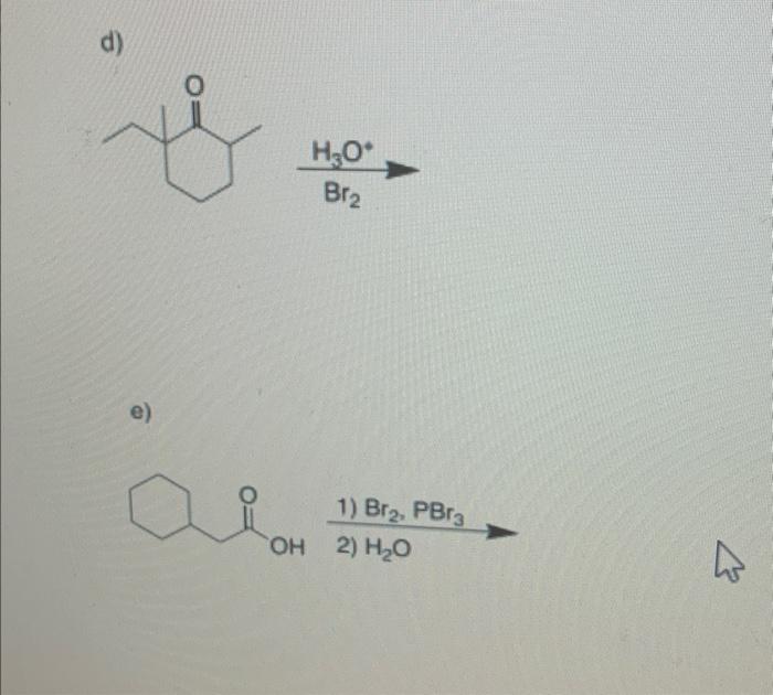 Solved a) b) c)d) e) 2) H2O | Chegg.com