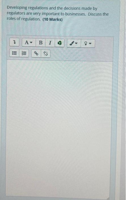 Solved Developing regulations and the decisions made by | Chegg.com