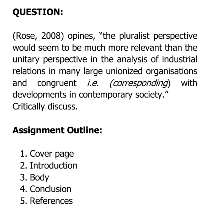 Solved QUESTION: (Rose, 2008) opines, "the pluralist | Chegg.com