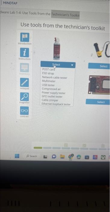 Solved Use tools from the technician's toolkit Use tools | Chegg.com