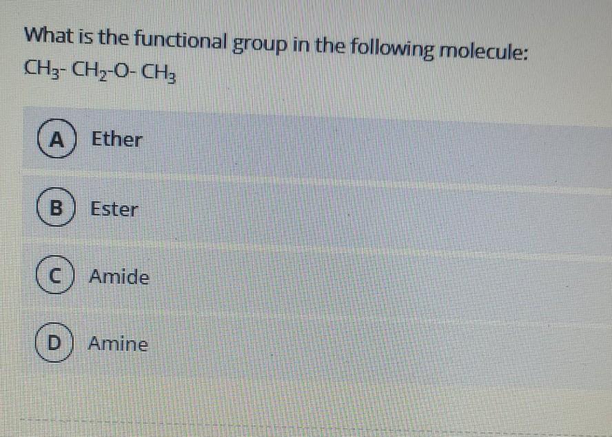 Solved What is the functional group in the following | Chegg.com