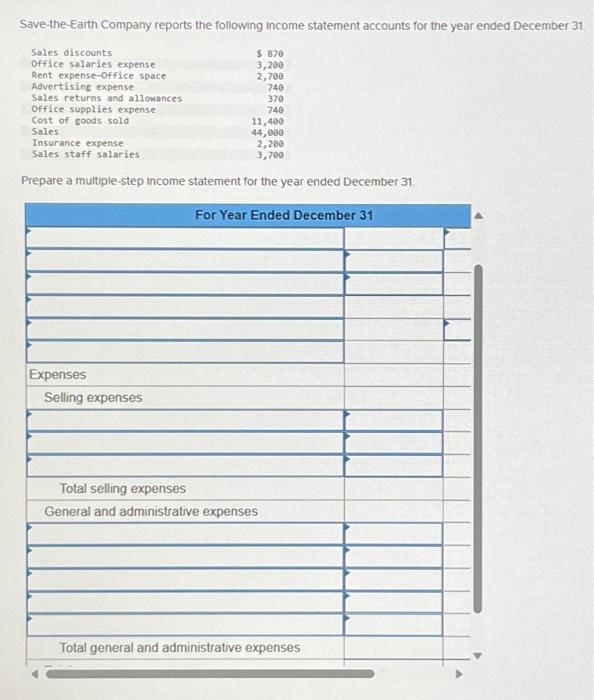 Solved Save-the-Earth Company reports the following income | Chegg.com