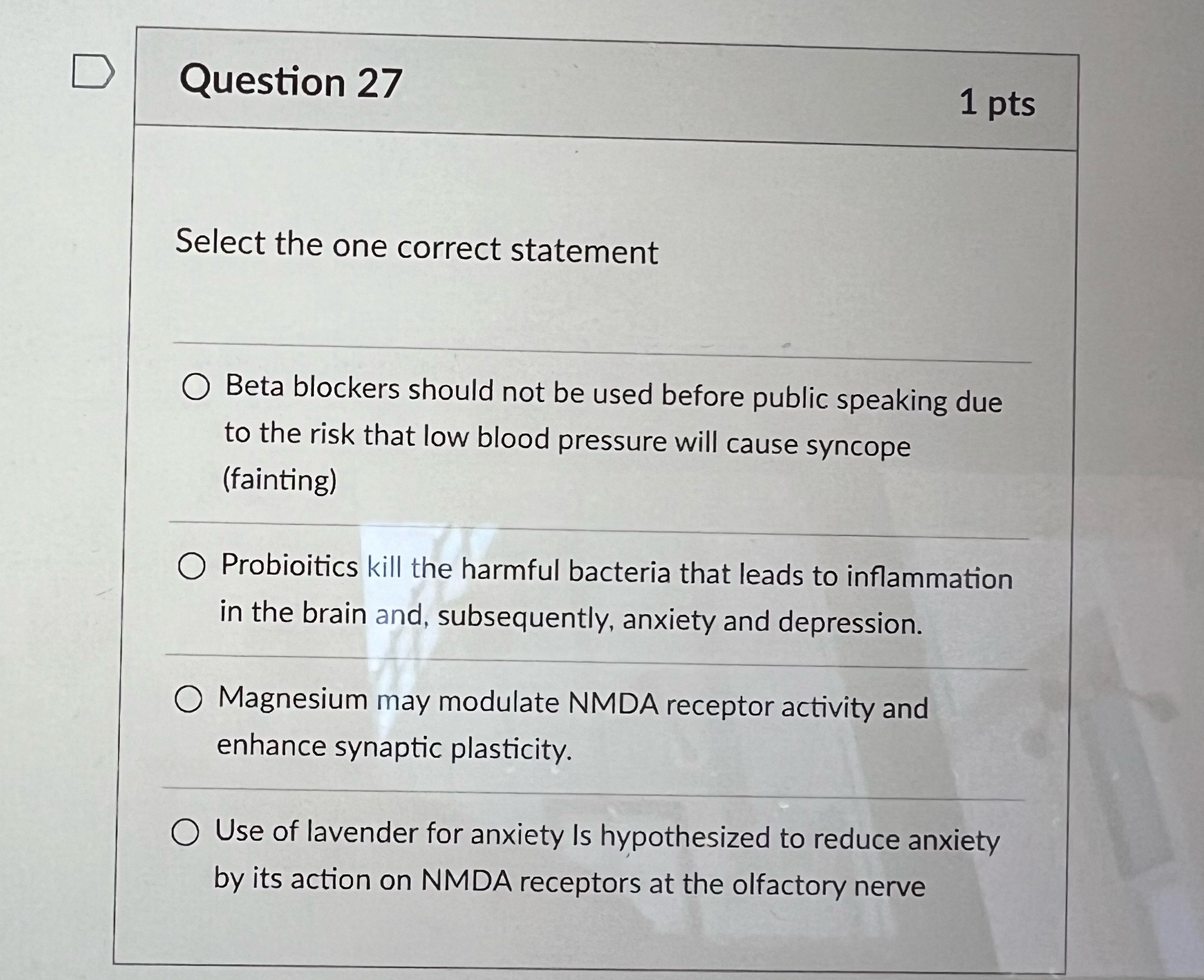 Solved Question 271ptsSelect the one correct statementBeta | Chegg.com