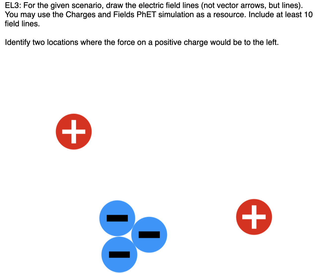 Solved EL3: For the given scenario, draw the electric field | Chegg.com