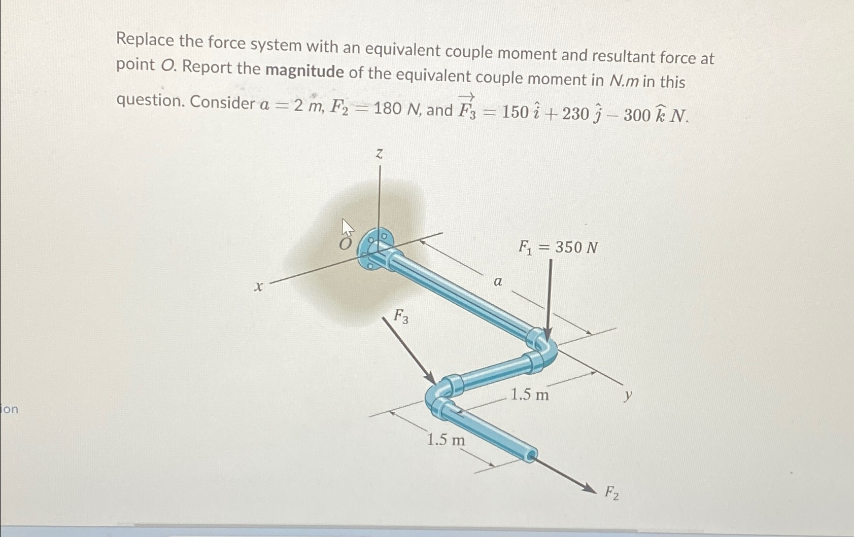 Solved Replace the force system with an equivalent couple | Chegg.com