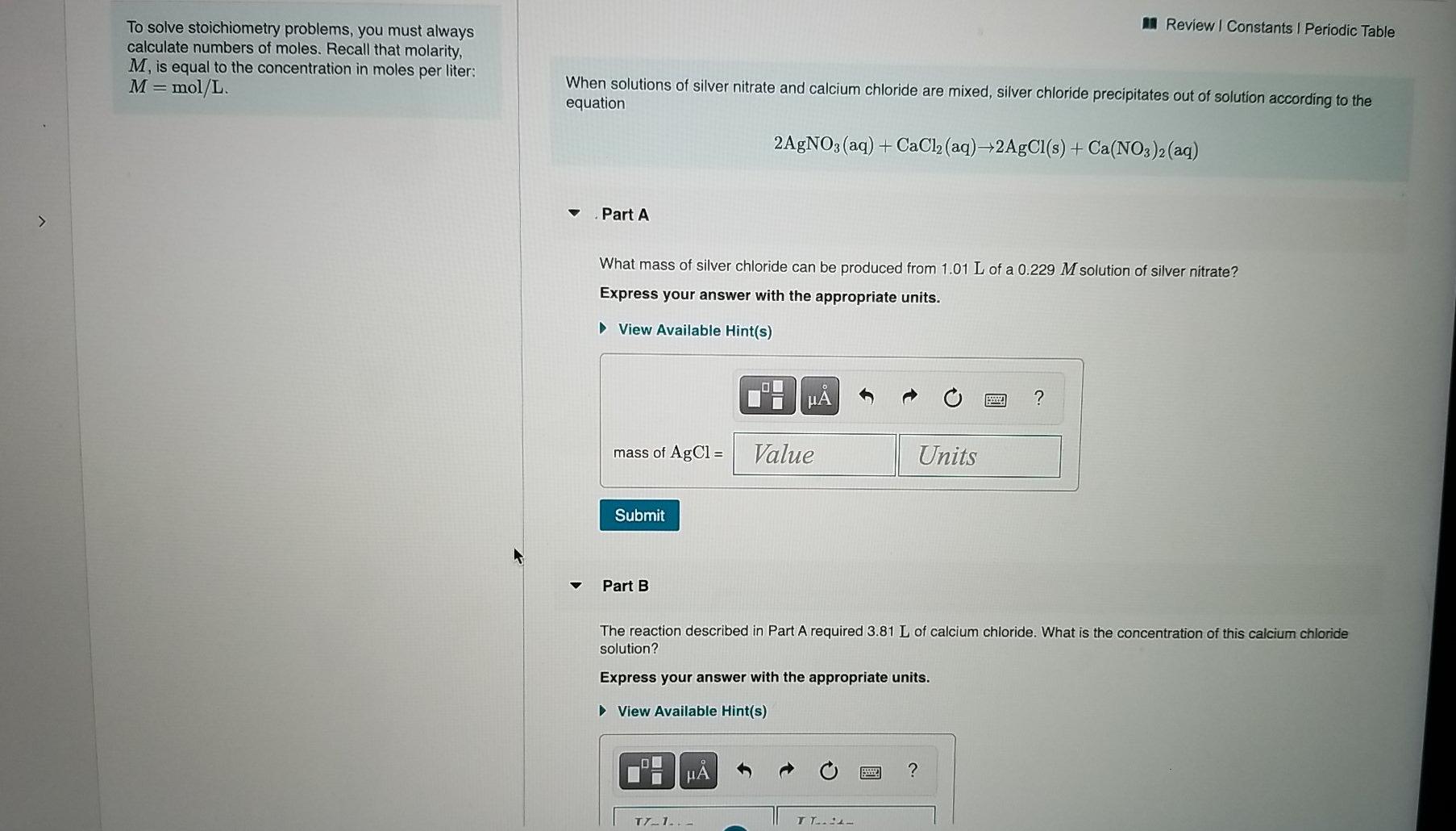 Solved A Review | Constants 1 Periodic Table To solve | Chegg.com