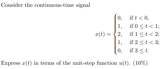 Solved Consider the continuous-time | Chegg.com