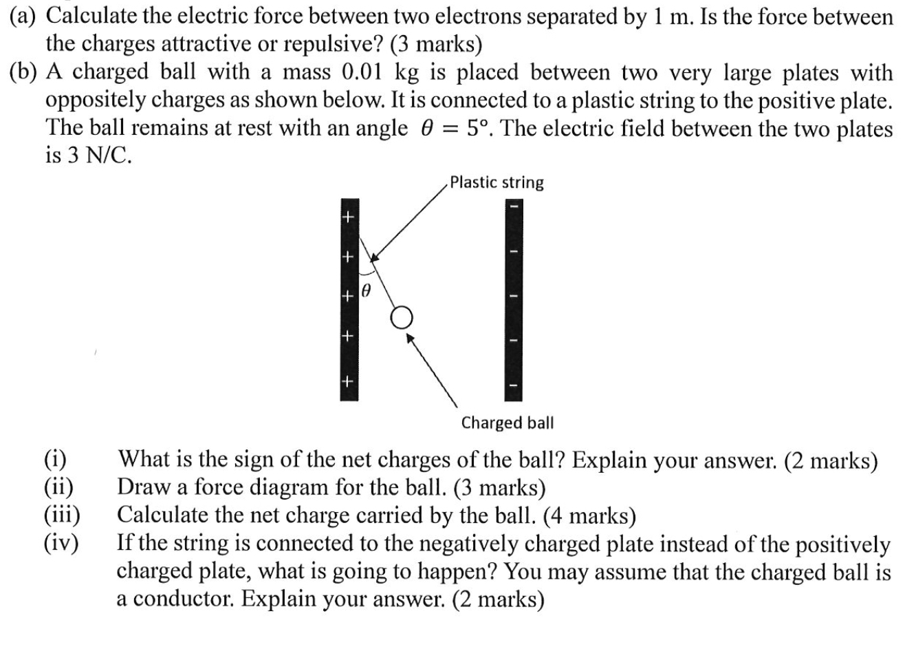 Solved A ﻿calculate The Electric Force Between Two