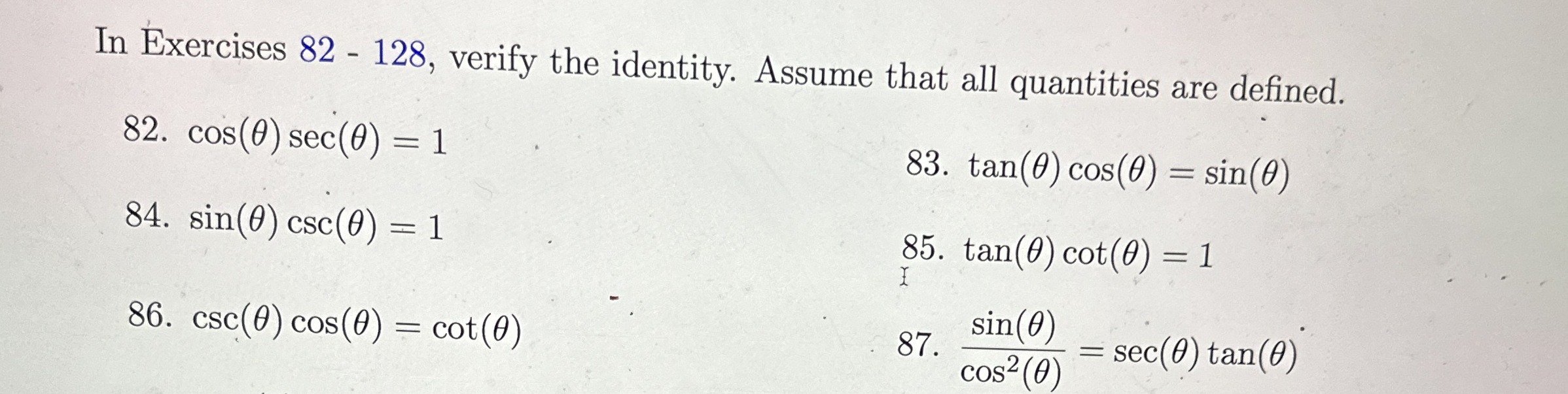 In Exercises 82 - 128, ﻿verify the identity. Assume | Chegg.com