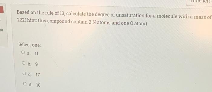 Solved Based on the rule of 13, calculate the degree of | Chegg.com