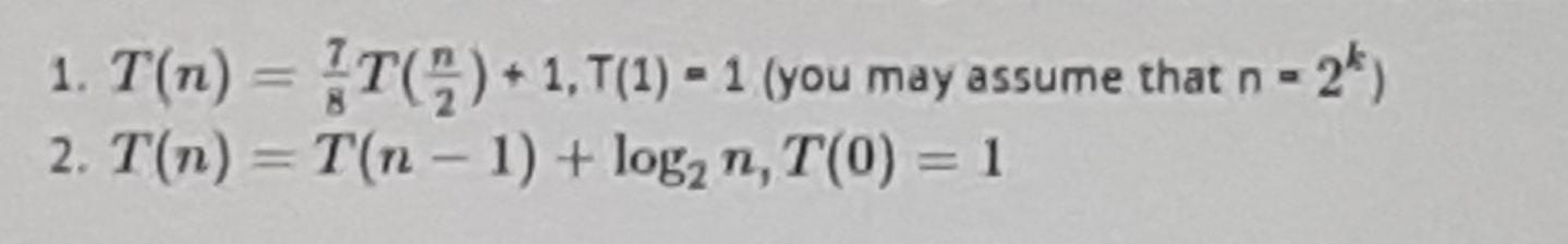 Solved solve each of the following recurrences using the | Chegg.com