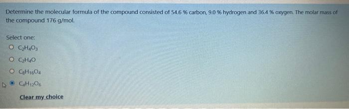 Solved Determine the molecular formula of the compound | Chegg.com