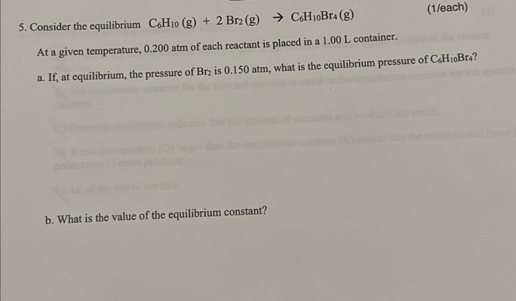 Solved Consider the equilibrium | Chegg.com