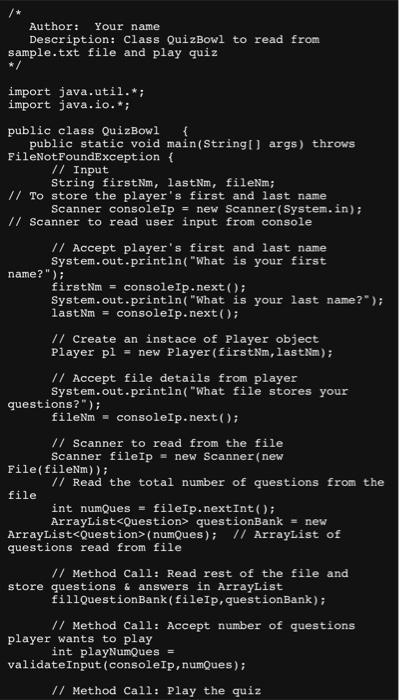 Solved please help and make sure to add the comments to the | Chegg.com