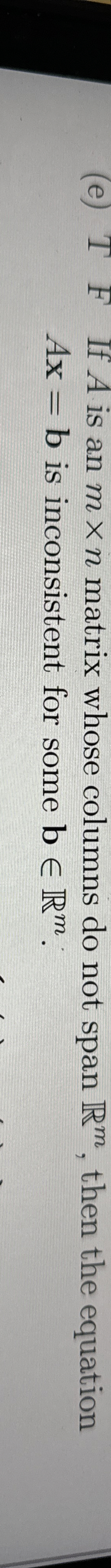 Solved E Tf ﻿if A ﻿is An M×n ﻿matrix Whose Columns Do Not 