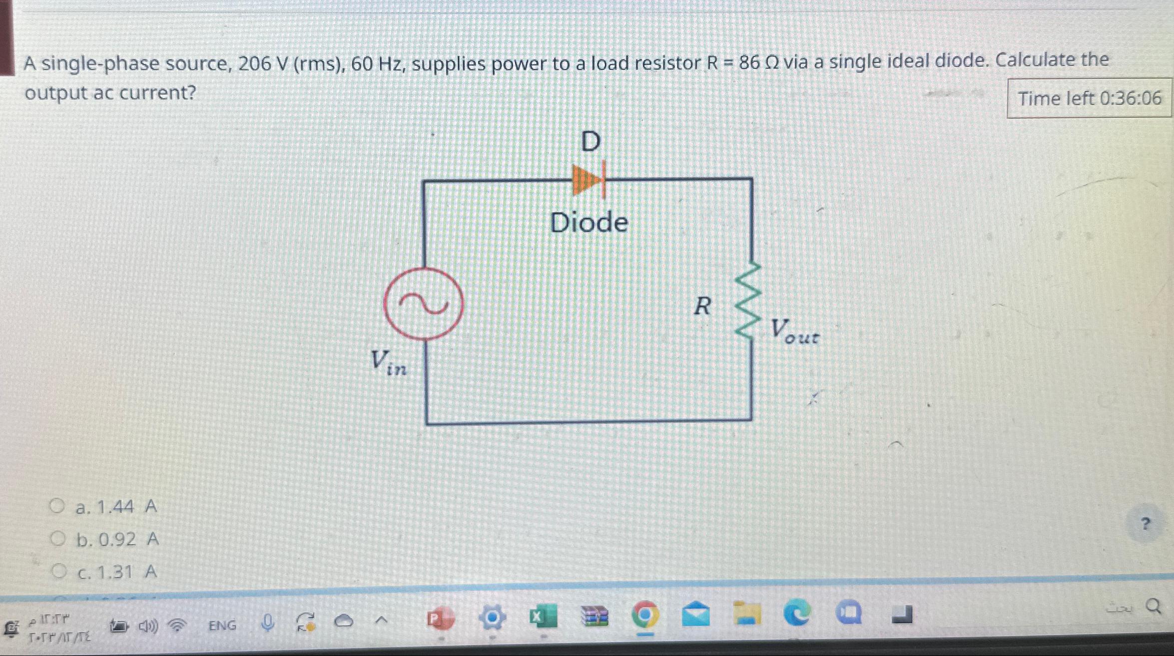 Solved A single-phase source, 206V (rms), 60Hz, ﻿supplies | Chegg.com