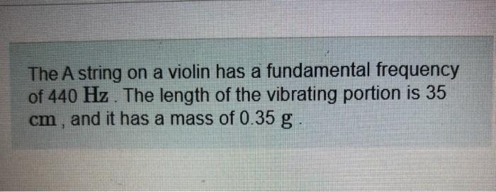 Solved The A string on a violin has a fundamental frequency | Chegg.com