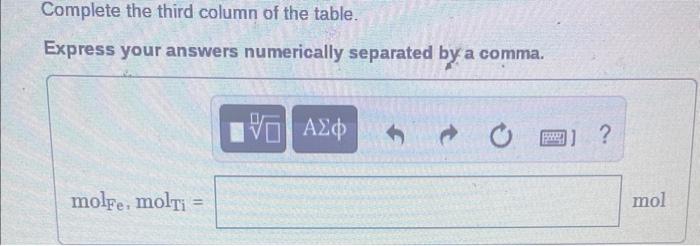 Solved \begin{tabular}{|c|c|c|c|} \hline Element & Mass & | Chegg.com
