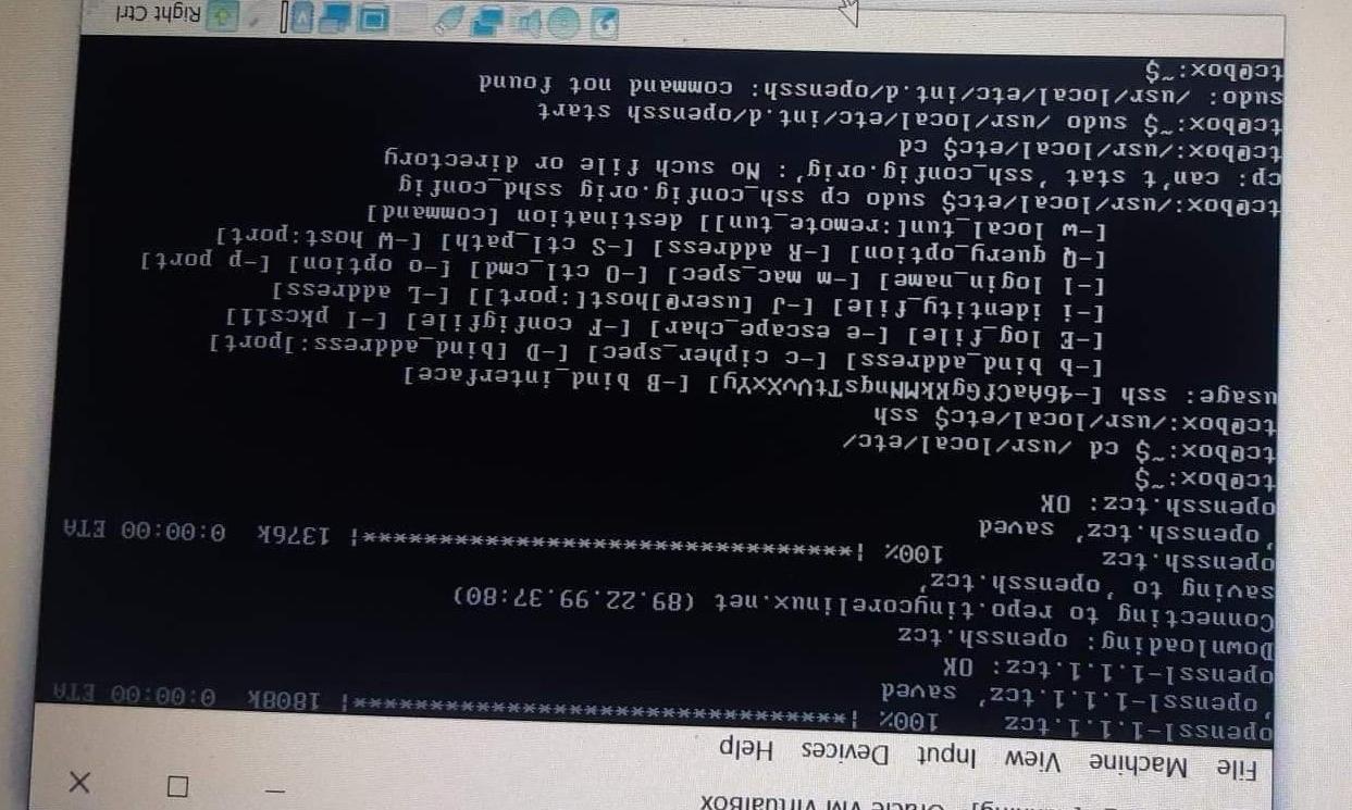 Solved Configure SSH Server on Tiny Core Linux using openSSH | Chegg.com