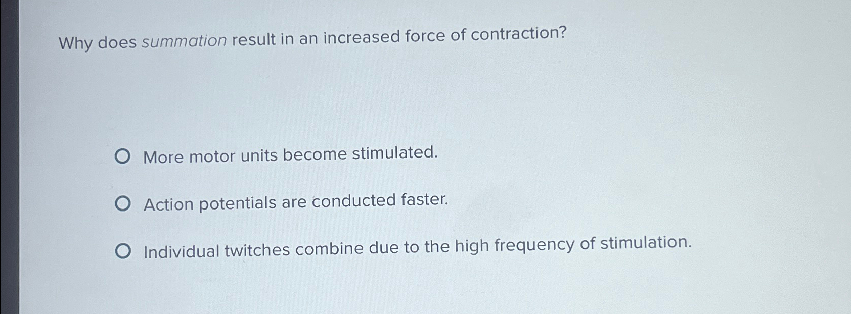 Solved Why does summation result in an increased force of | Chegg.com