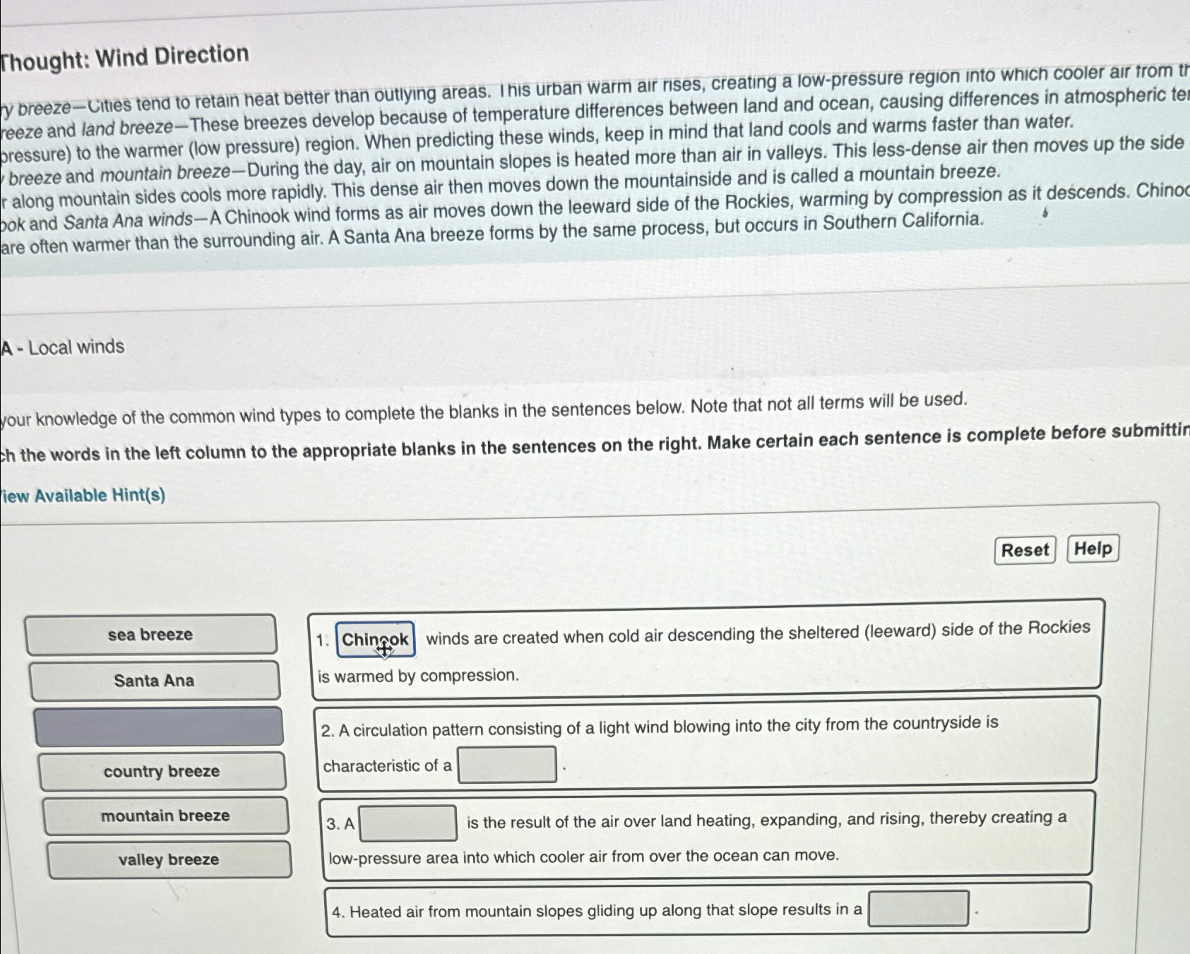 Solved Thought: Wind Directiony breeze-cities tend to retain | Chegg.com