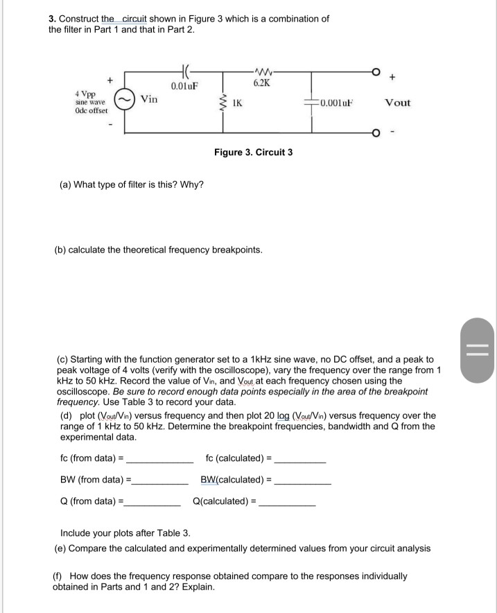 Solved 3. Construct the circuit shown in Figure 3 which is a | Chegg.com
