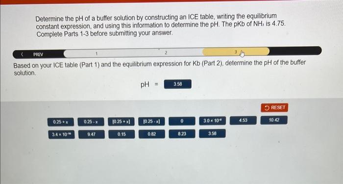 Solved Determine the pH of a buffer solution by constructing | Chegg.com
