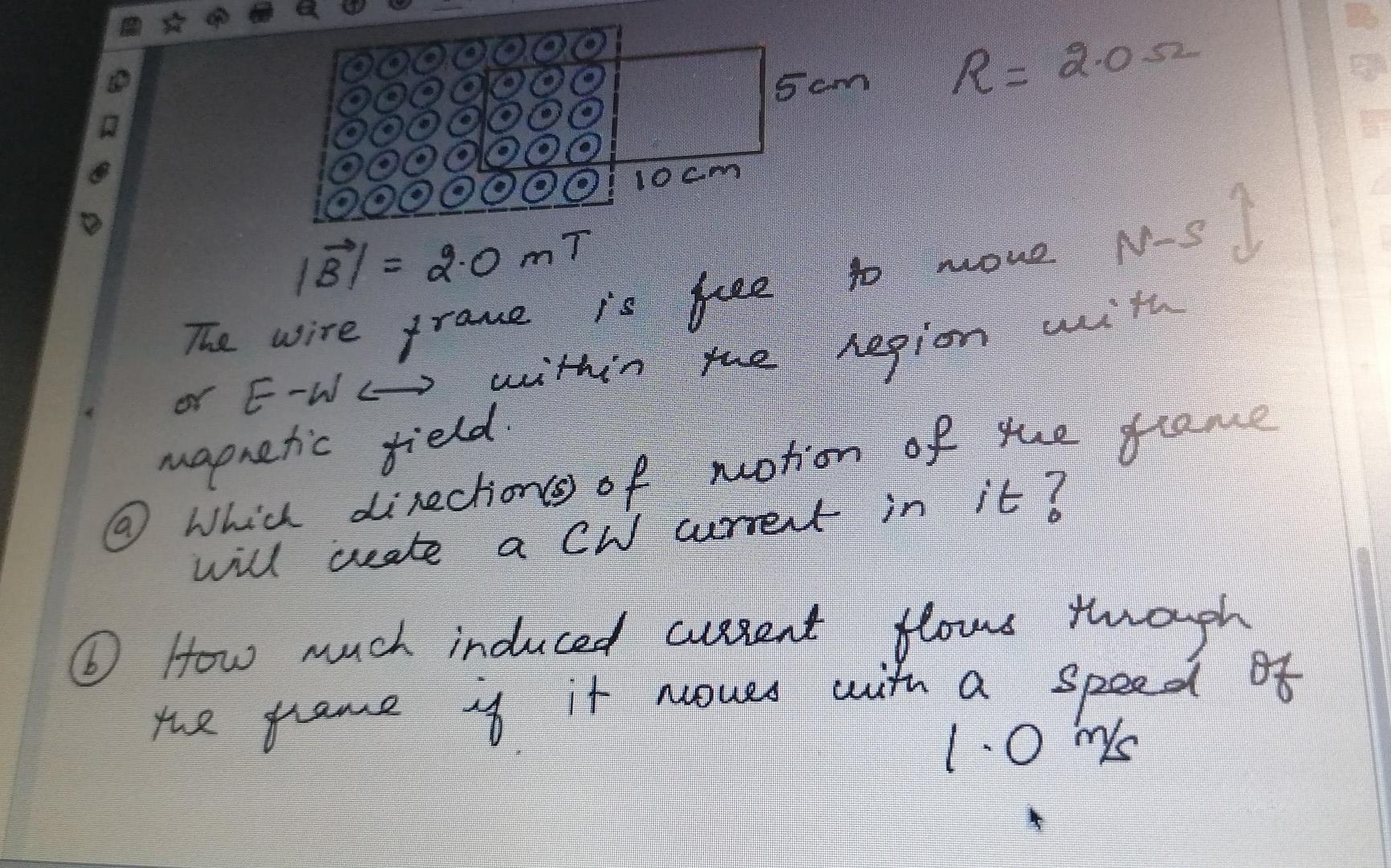 Solved Sam R-2.02 10 C.. to none . The wire prane ws region | Chegg.com