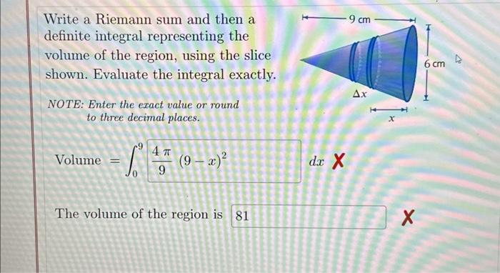 Solved Write a Riemann sum and then a definite integral | Chegg.com