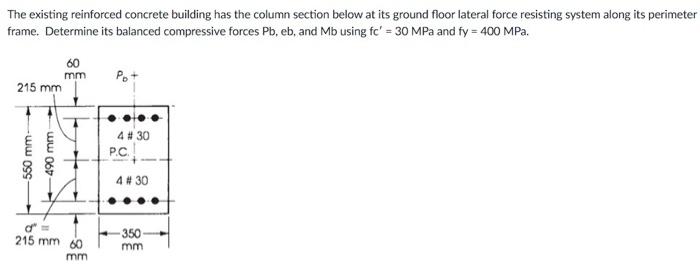 Solved The existing reinforced concrete building has the | Chegg.com