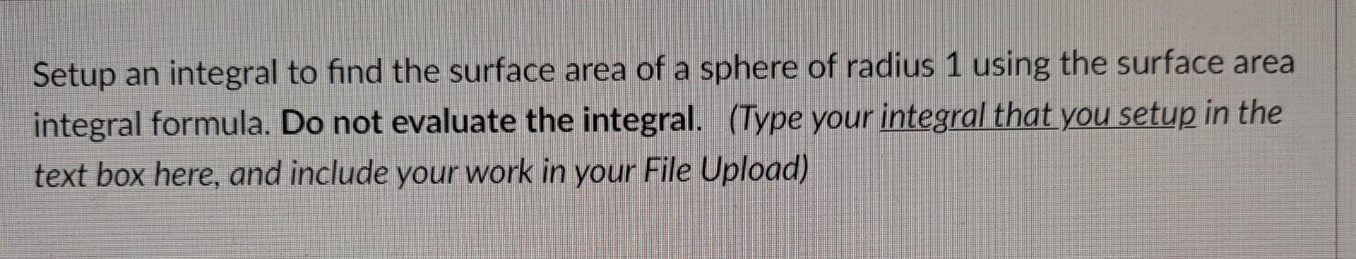 Solved Setup an integral to find the surface area of a | Chegg.com