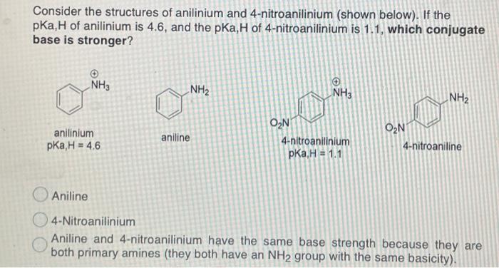 Solved Consider the structures of anilinium and | Chegg.com