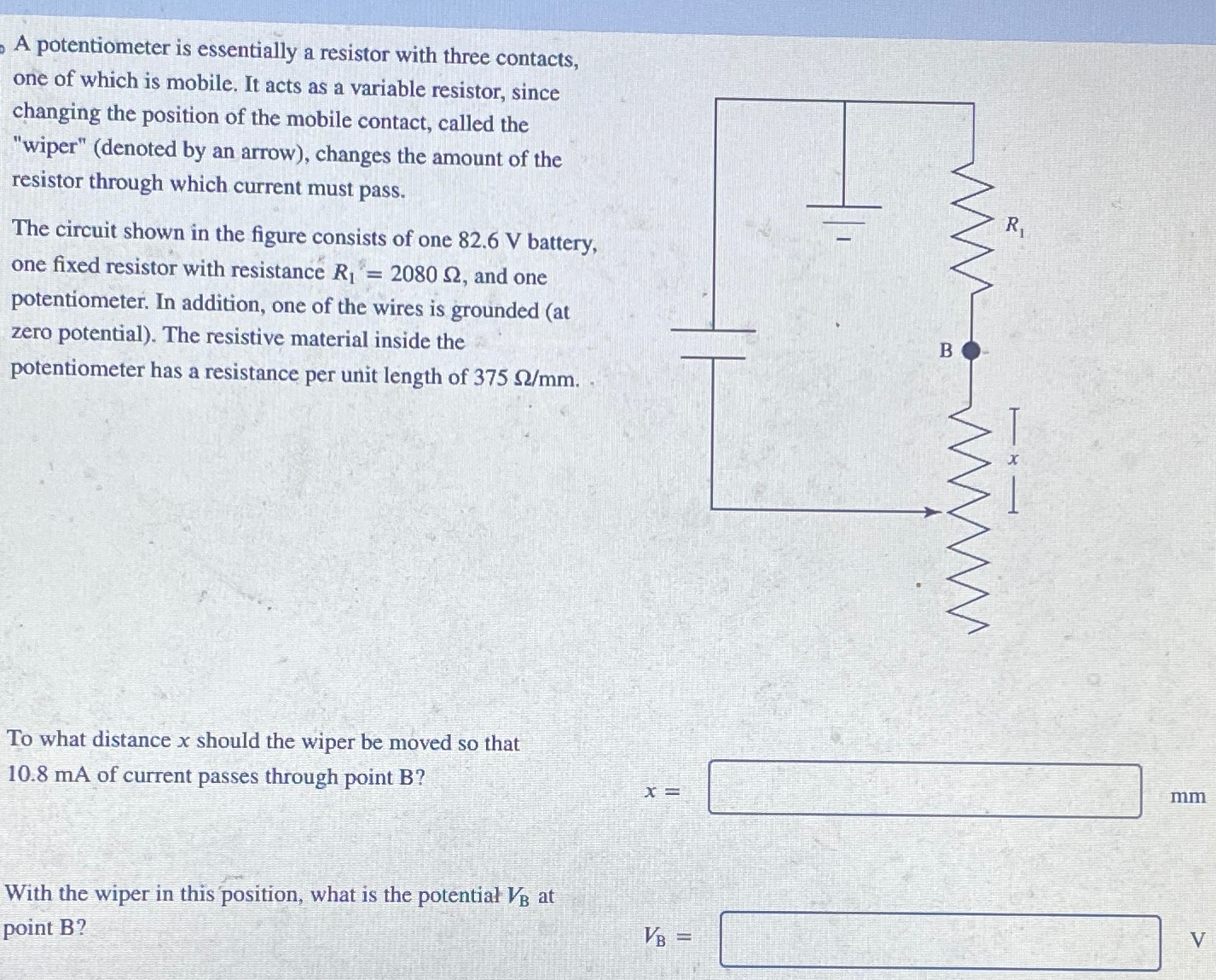 Solved A potentiometer is essentially a resistor with three | Chegg.com