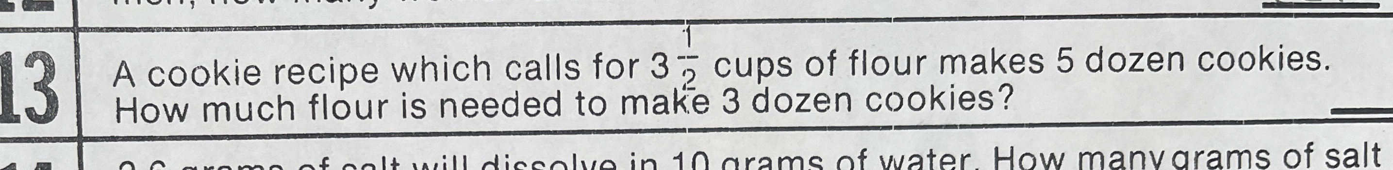 Solved A cookie recipe which calls for 312 ﻿cups of flour | Chegg.com
