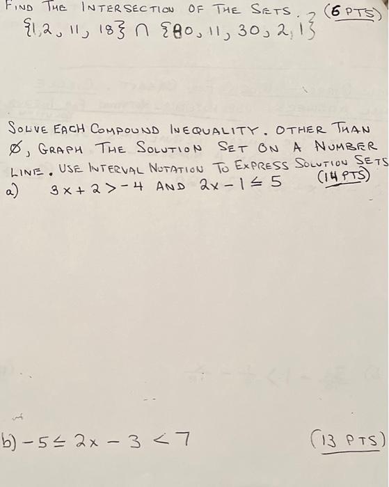 Solved FIND THE UNION: {2,7,9}∪{−1,5,7,9} (6PTS) Solve the | Chegg.com