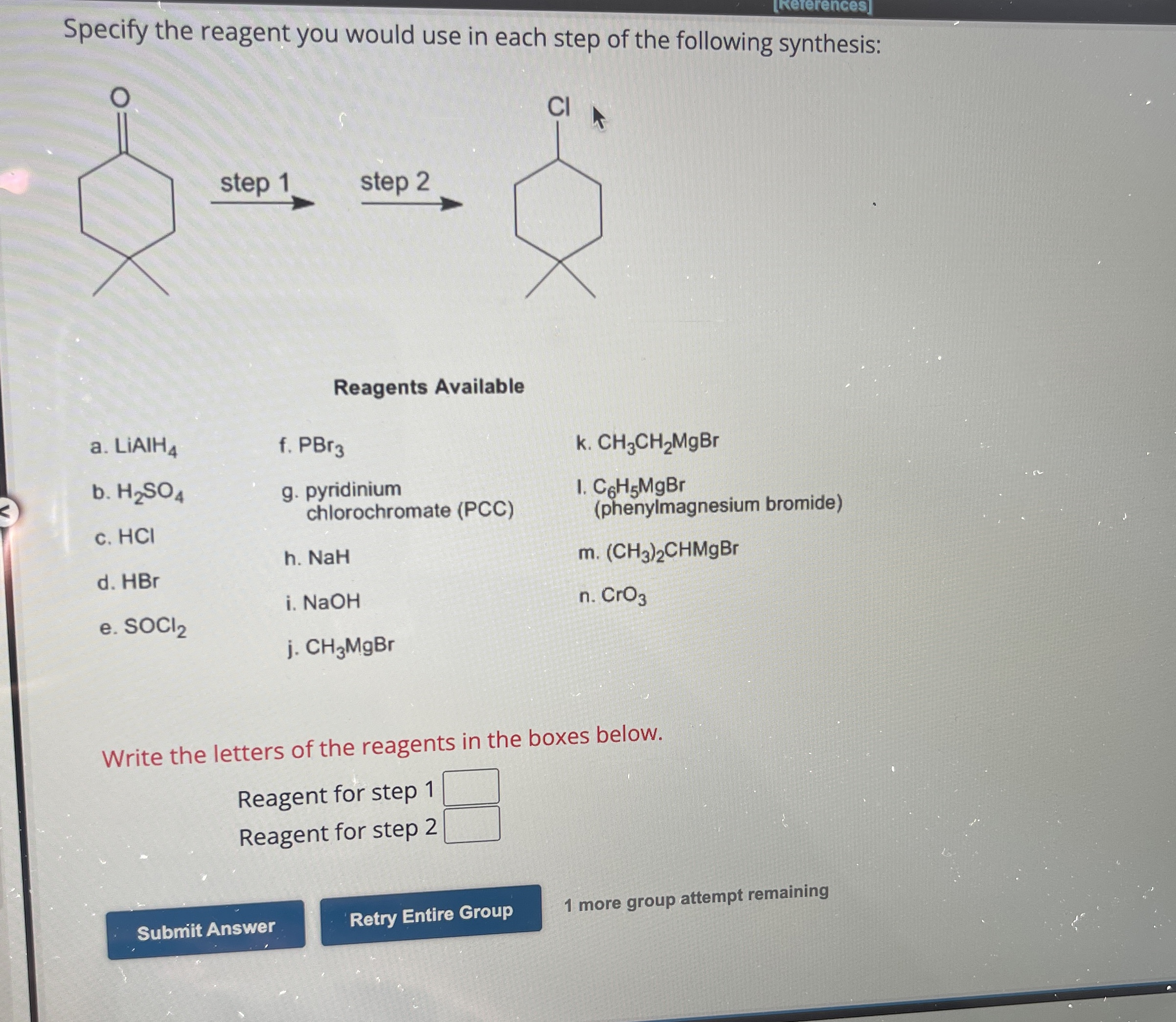 Solved Specify the reagent you would use in each step of the | Chegg.com