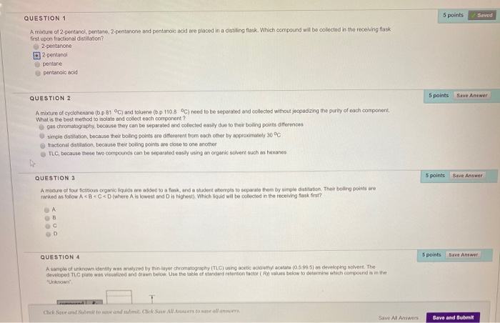 Solved QUESTION 1 5 points Saved A mixture of 2-pontano, | Chegg.com