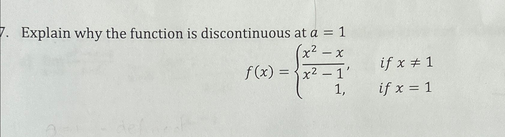 Solved Explain why the function is discontinuous at | Chegg.com