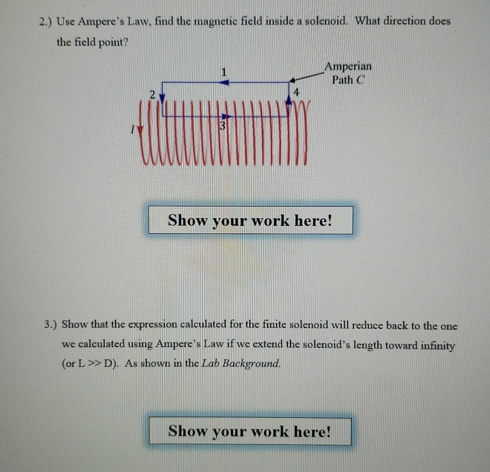 Solved 1) Using Ampere's Law to find the magnetic field of a | Chegg.com