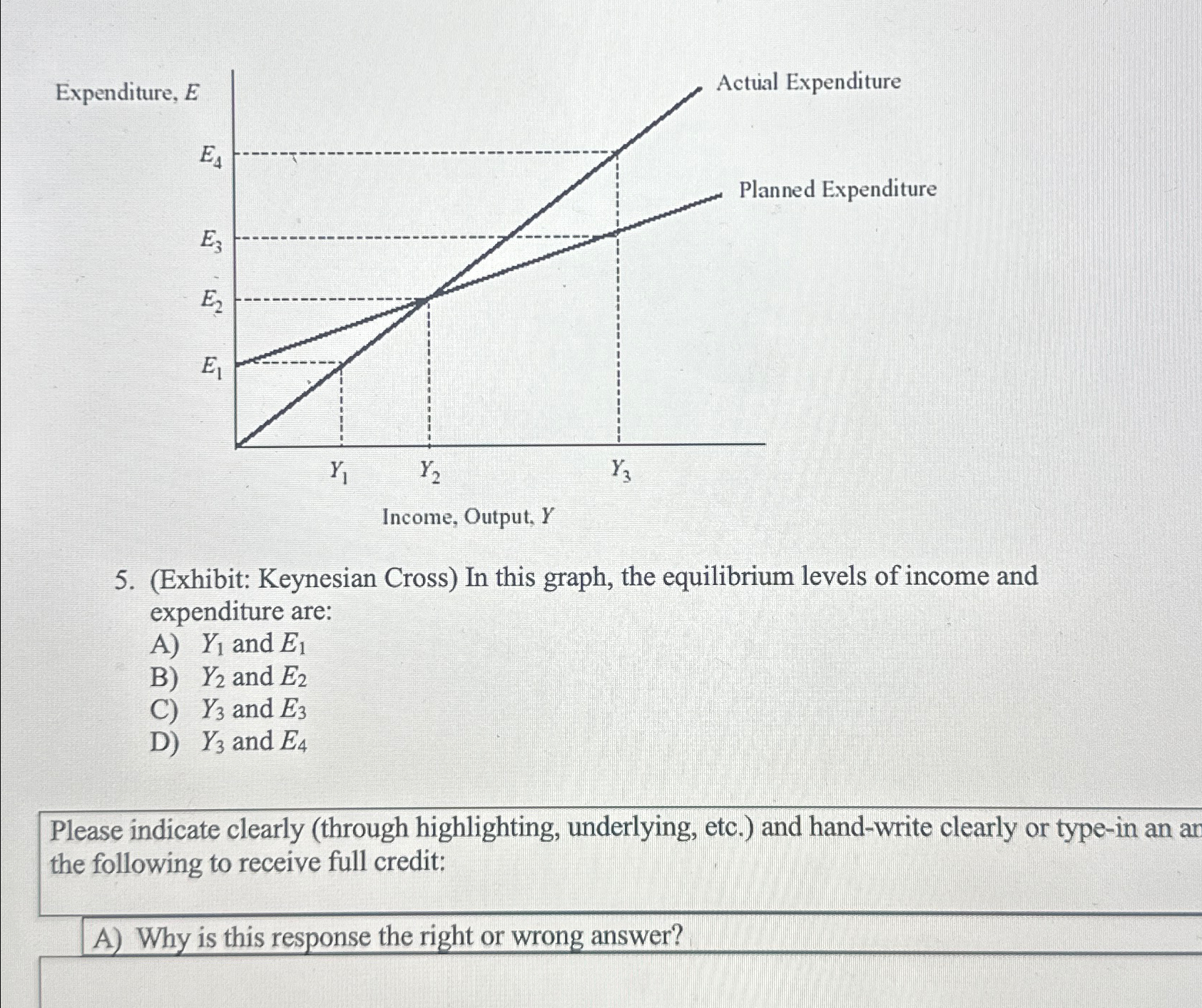 Solved (Exhibit: Keynesian Cross) ﻿In this graph, the | Chegg.com