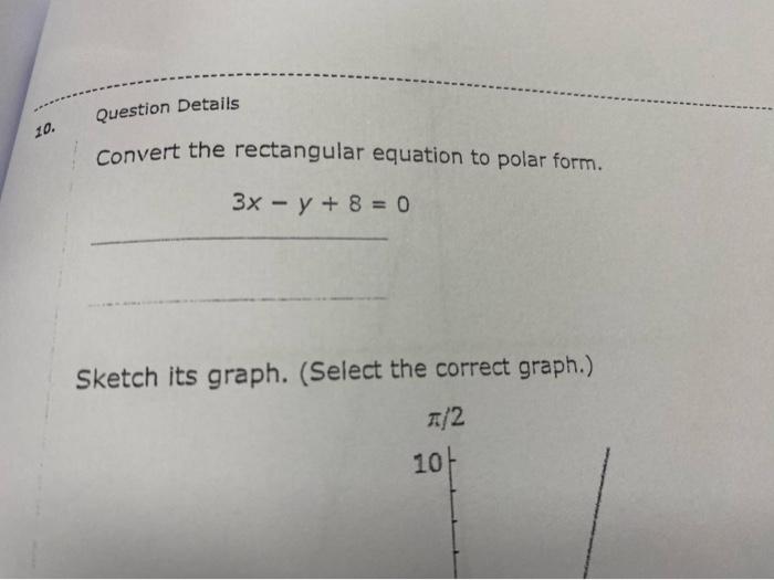 Solved Convert the rectangular equation to polar form. | Chegg.com