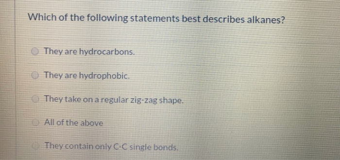 Solved Which of the following statements best describes | Chegg.com