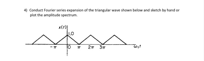 Solved 4) Conduct Fourier series expansion of the triangular | Chegg.com