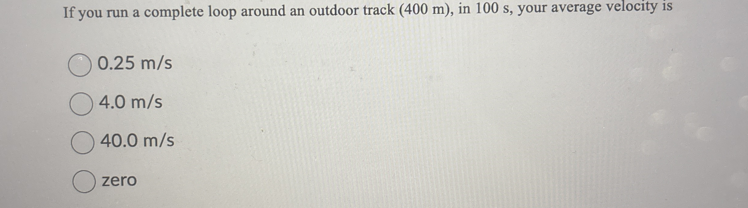 Solved If you run a complete loop around an outdoor track | Chegg.com