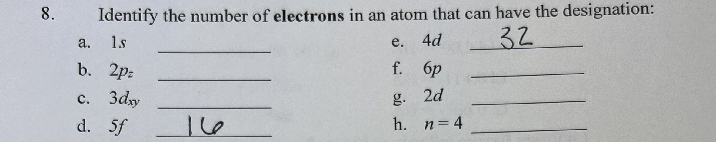 Solved by an EXPERT Identify the number of electrons in an atom that can | Chegg.com